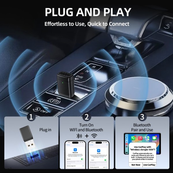 Quality Mini 2-in-1 Wireless Carplay Adapter & Wireless Android Auto Adapter for OEM Car for sale