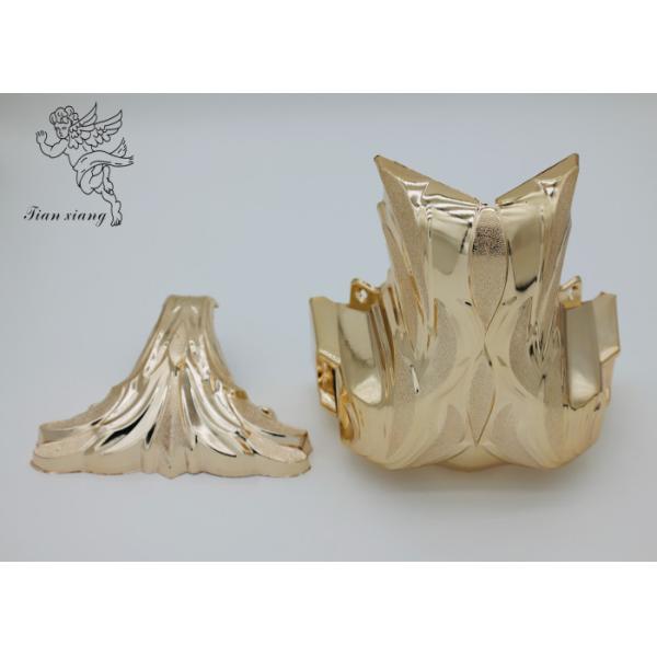 Quality Coffin Parts Of A Casket Corner Iron Tubes Gold Plastic for sale