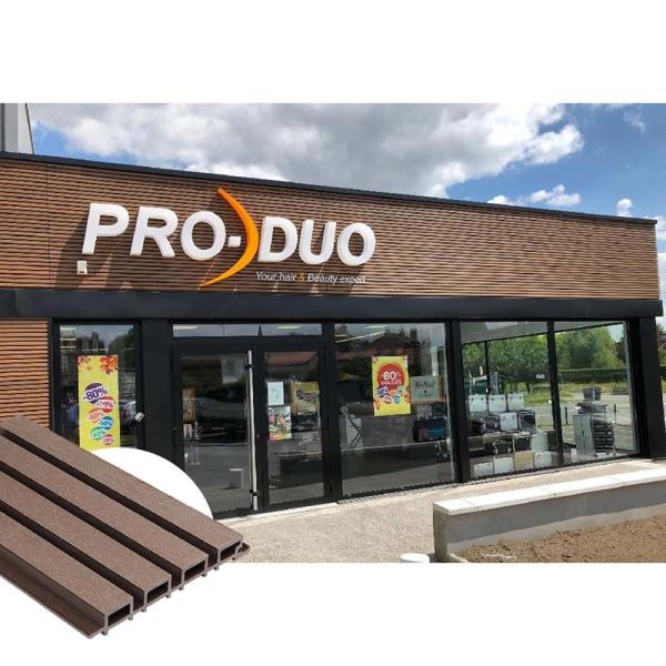 Quality 219x26mm Waterproof Exterior Wall Cladding Panel For Shopping Mall Red Pine for sale