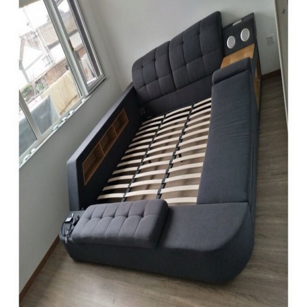 Quality Leather Luxury Bedroom Sets Tufted Upholstered Bed Modern Design for sale