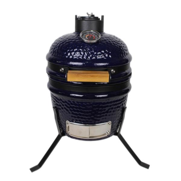 Quality Ceramic 13 Inch Kamado Grill Outdoor Charcoal Navy Color 32cm for sale