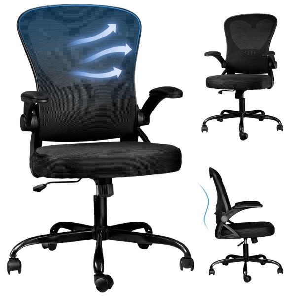 Quality Flip-up Arms Ergonomic Mesh Office Chair with 360 Swivel and Height Adjustment for sale