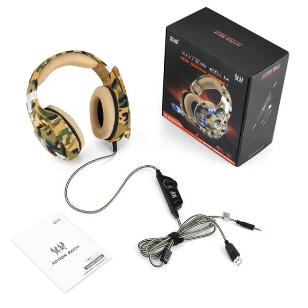 Quality USB PC Stereo Wired DC5V G2600 Camouflage Gaming Headset for sale