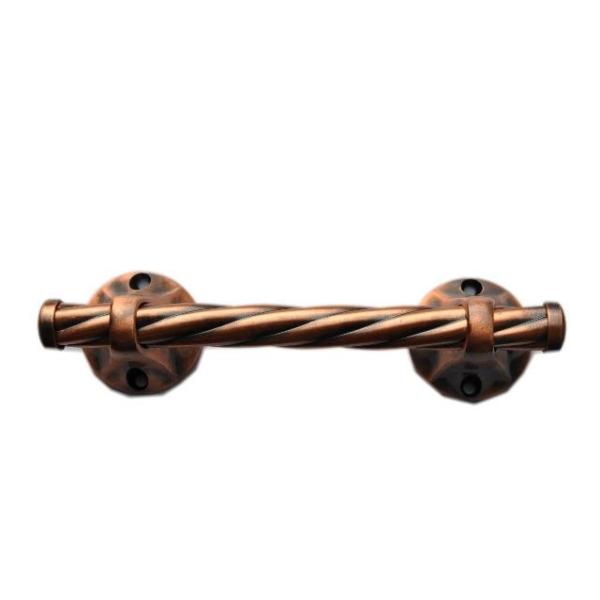 Quality 26*6.5cm Fixed Point Antique Coffin Handles Copper Finished With Twisted Steel for sale