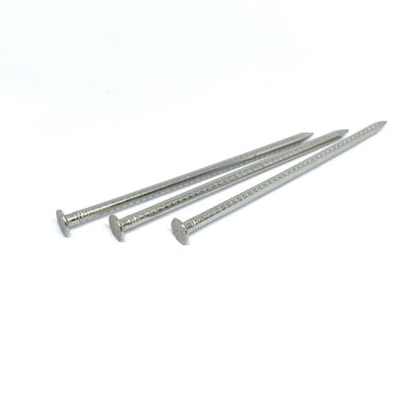 Quality 3.75X100MM Hollow Shank Stainless Steel Checkered Flat Head Nails for sale