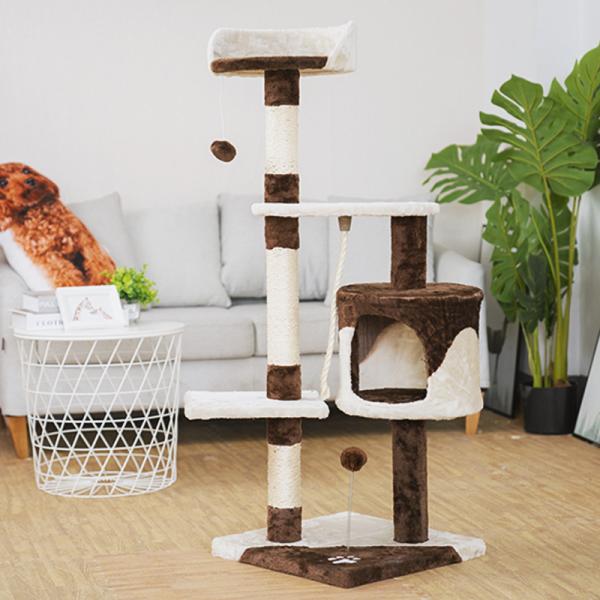 Quality 112cm Sisal Short Plush Climbing Cat Tree Tower for sale