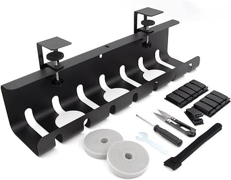 Quality Organize Your Desk Wires with Cable Tray and Clamp Powder Coating Surface Finishing for sale