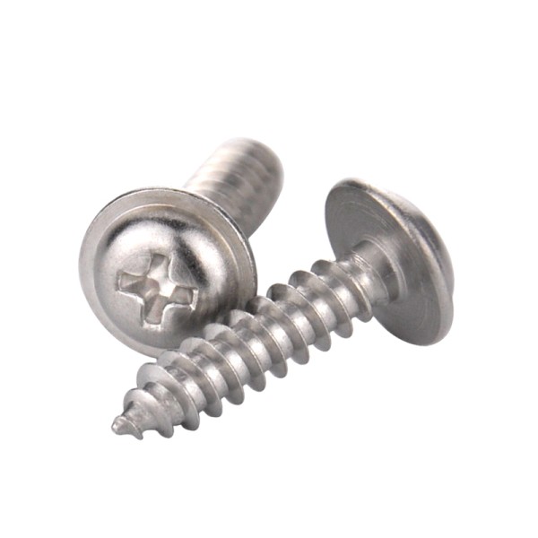 Quality DIN968 Pan with washer attached head cross self tapping screws for sale