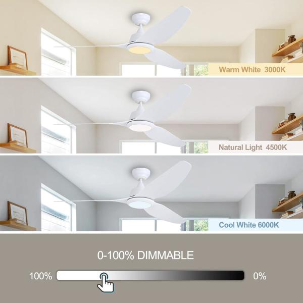 Quality 56 Inch Silent Ceiling Fan with DC Motor and Lighting for sale