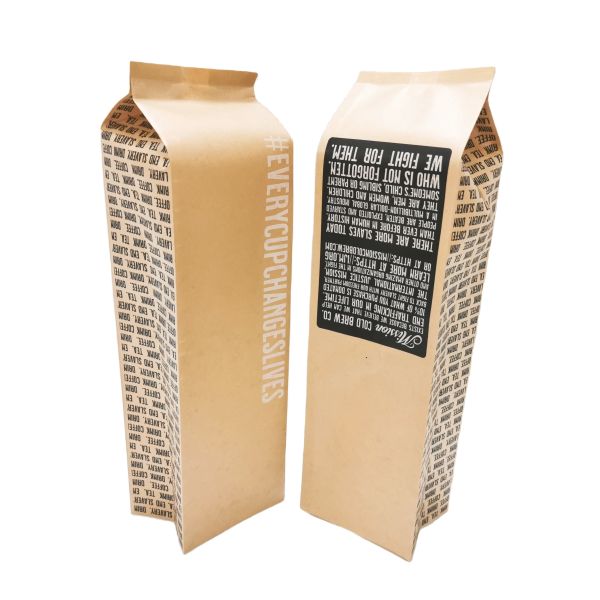Quality Coffee Bags  Biodegradable Kraft Paper Package Pouch  Compostable  Flat Bottom Pouches  square Box Packaging Bag for sale