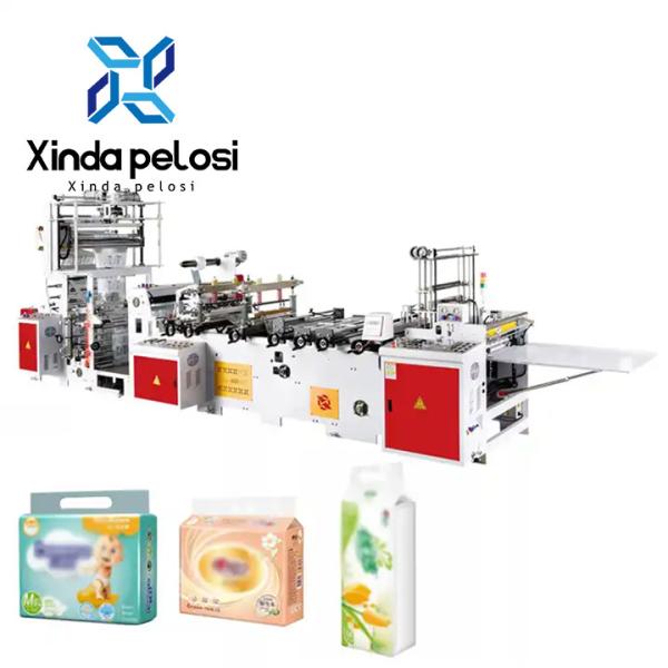 Quality Bottom Sealing Diaper Punch Handle Plastic Carry Bag Making Machine High Speed for sale