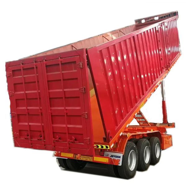 Quality Suspension Mechanical Suspension Juyuan Trailer 80Ton Side Dump Truck Semi Trailer for sale