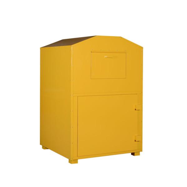 Quality Durable Clothing Donation Box Powder Coating Recycling Bin for sale