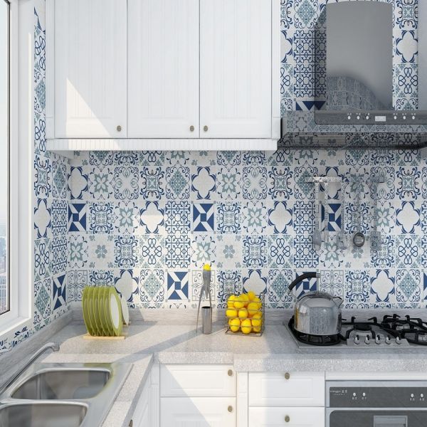 Quality Modern Tile Mosaic Ceramic Wallpaper Roll for Kitchen Cupboard Cabinet Furniture Self Adhesive DIY Wall Stickers for sale