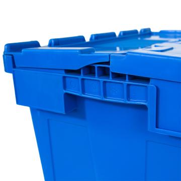 Quality Transport Attached Lid Tote Container with Plastic Moving Crate in Customized for sale