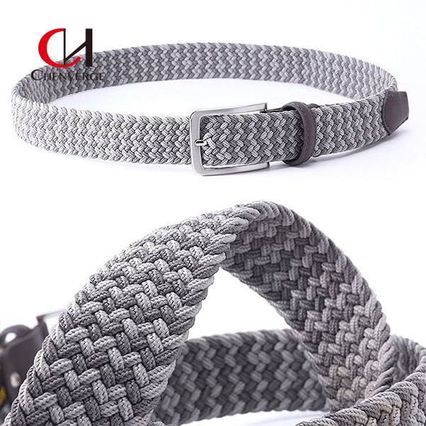 Quality 120CM Length Braided Elastic Belt Holeless Pin Buckle Smooth Surface for sale