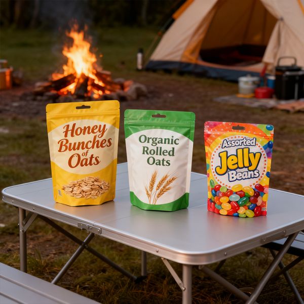 Quality Zipper Sealing Gravure Printing Stand Up Pouch Plastic Smell Proof Mylar Bags for Organic Oats Beans Dry Food Packaging for sale