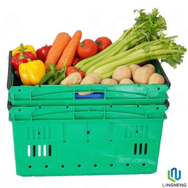 Quality 48L Nestable Plastic Crates , Stackable Plastic Harvest Crates for sale