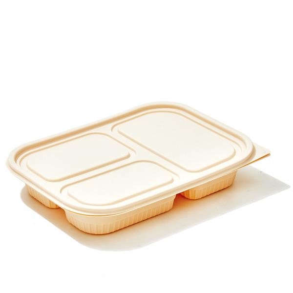 Quality 10 Inch 3 Compartments Cornstarch Tableware Bento Biodegradable Cornstarch Food for sale