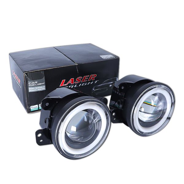 Quality 60W Aluminum White Yellow 4 Inch Angel Eyes LED Auto Drive Light Projector Fog Lamp for sale