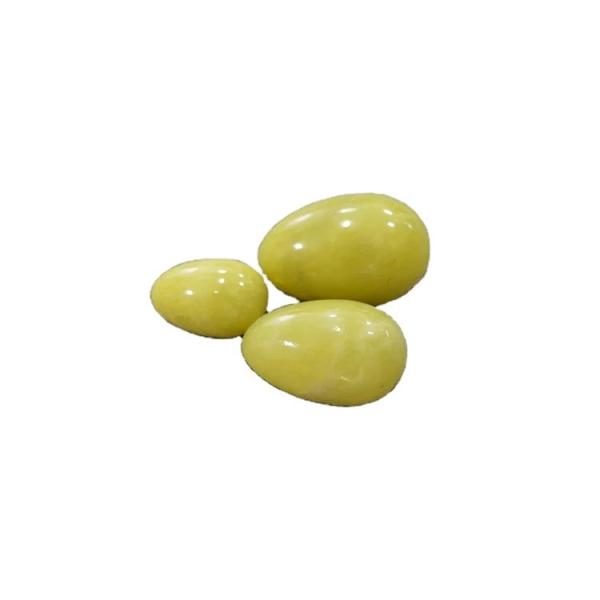 Quality Kegel Healing Natural Yellow Olivine Quartz Jade Stone Yoni Eggs for Vaginal Exercise Love Theme and Hot Products for sale