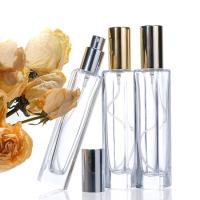 Quality Custom Logo 50ml Clear Square Glass Perfume Spray Diffuser Bottle for sale