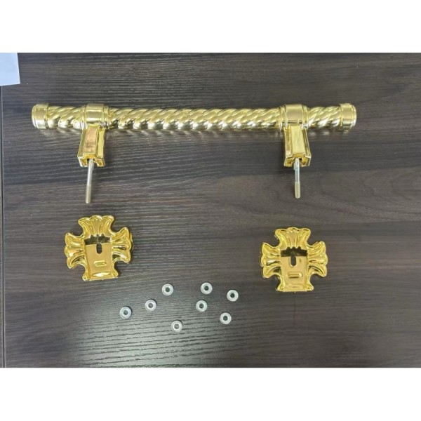 Quality Vintage Twisted Shaft Gold Plated ABS PP Casket Handle Funeral Hardware Coffin Pull Handle for sale