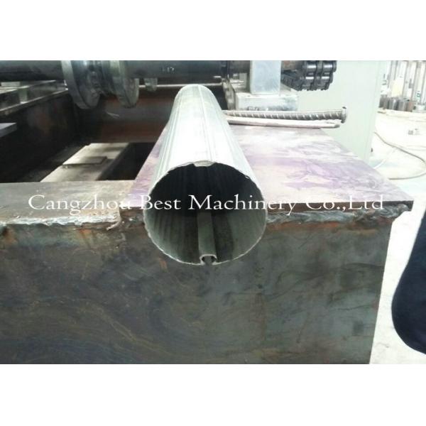 Quality Hydraulic Decoiler Cassette Round Pipe Down Spout Roll Forming Machine PLC for sale