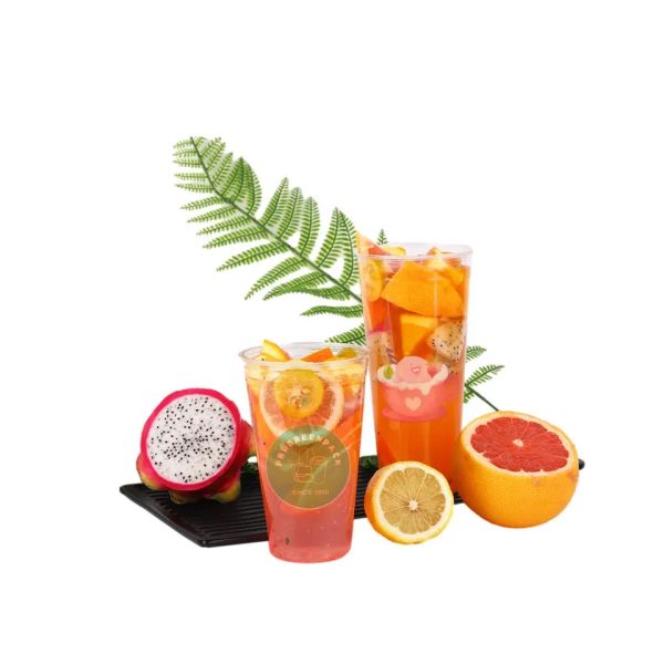 Quality Clear PET Plastic Drink Cup With Lid For Food Beverage for sale