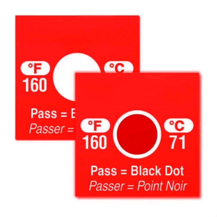 Quality Irreversible Oilproof Waterproof Temperature Sensitive Labels 40-180℃ for sale