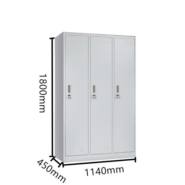 Quality Knock Down Bedroom 3 Door Locker Cabinet With Mirror for sale