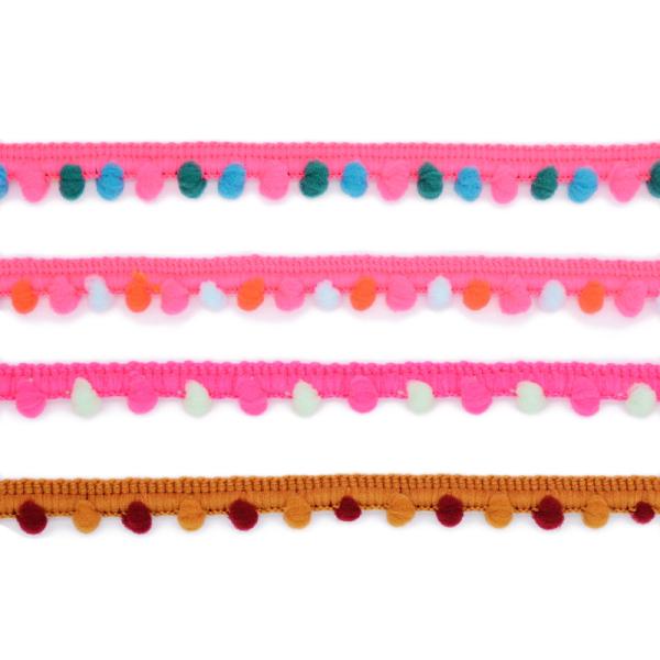 Quality Water Soluble Garments 1.2cm  Ball  Pom Pom Trim for sale