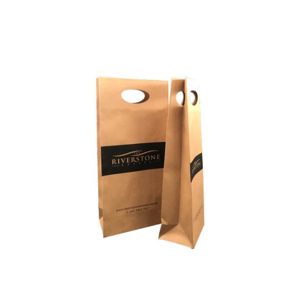 Quality Sustainable Natural Custom Printed Wine Boxes With Window Die Cut Handle for sale