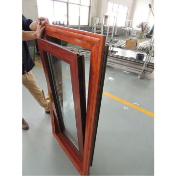 Quality Windproof Tilt And Turn UPVC Window Oak Finish for sale