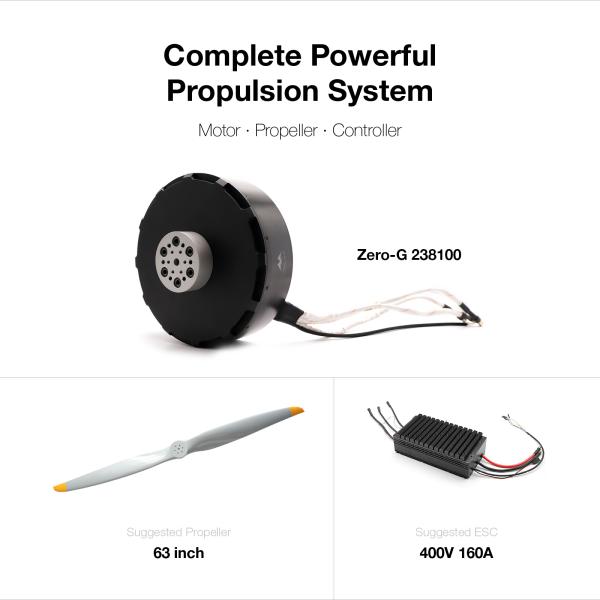 Quality 238mm Brushless DC Motor 130KG Thrust for Heavy Lift Drones for sale