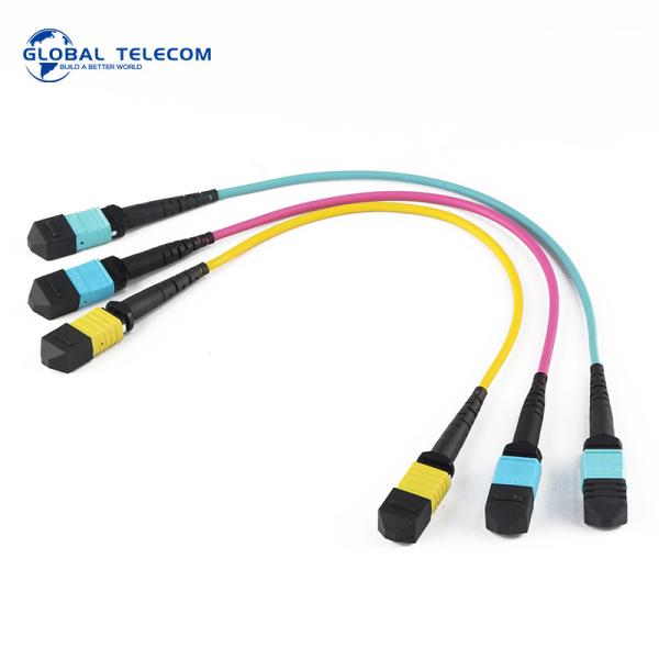 Quality 0.2dB Mtp Mpo Patch Cord 8 12 24 cores Singlemode multimode for sale