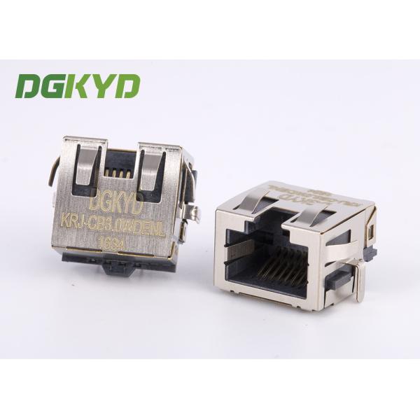 Quality SMT Sinking Board Shielded RJ45 Jack Single Port With EMI Fingers , Low Profile for sale