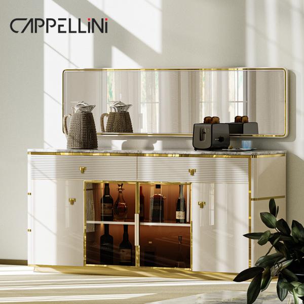 Quality Modern Design Kitchen Sideboard Buffet Cabinet Dining Room Home Furniture Luxury Storage Wooden Sideboard With Mirror for sale