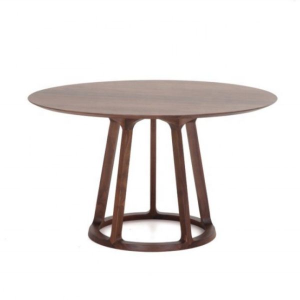 Quality Modern Dining Room Furniture Walnut Solid Wood Frame Round Dining Table with Unique Design Nordic Design for sale