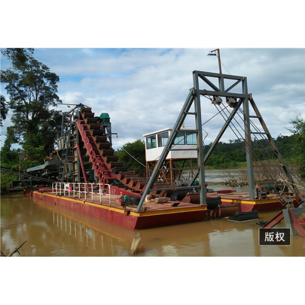 Quality Gravity Separation 60CBM/H Bucket Chain Dredger Gold Dredging Boat for sale