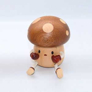 Quality Mini Size Charming Wooden Mushroom Lamp Provides Soft Perfect Light for Reading for sale