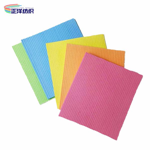Quality 500gsm Absorbent Disposable Dish Cloths 20X18CM Swedish Cellulose Sponges for sale