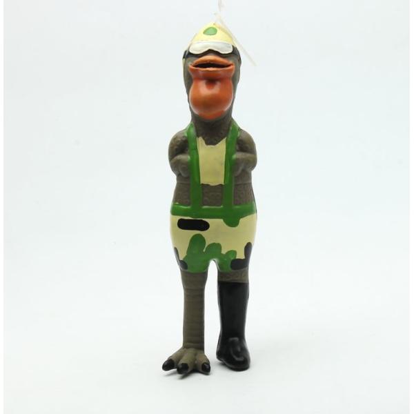 Quality Cute Soldier Chicken Rubber Squeaky Dog Toys Colorful Latex Design With Plush Filling for sale