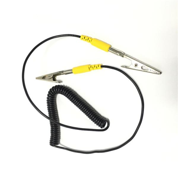 Quality Table Top Or Floor Mats ESD Wrist Strap Grounding Cord Aligator Clips / Snap Ends for sale