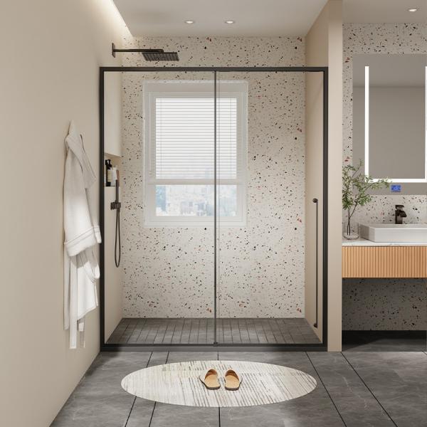 Quality Narrow Frame Bathroom Glass Partition 3mm-12mm Glass Shower Room Divider for sale