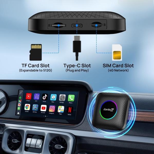 Quality USB Carplay Android Auto AI Box SDM660 Wireless Adapter Carplay Android 13.0 for sale