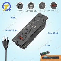Quality Embedded Desktop Socket with 20W Type-C Fast Charging 15W Wireless Charging and for sale