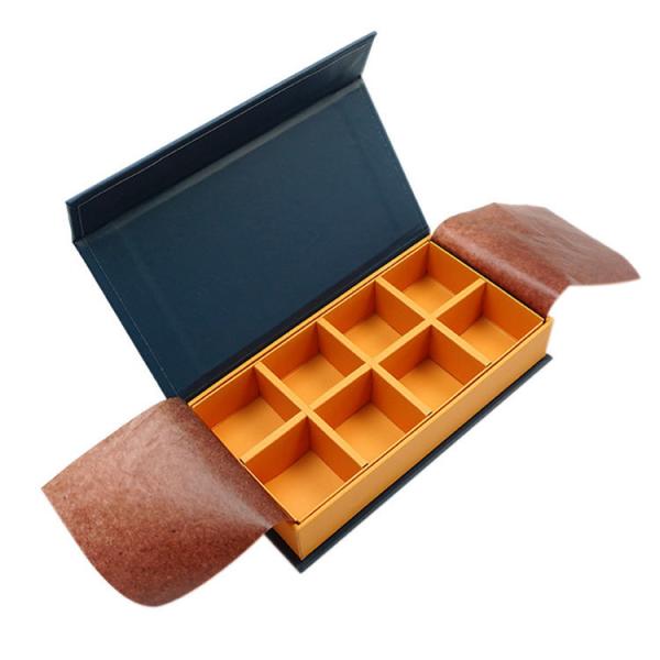 Quality Custom Rigid Cardboard Chocolate Packaging Box With Divider And Greaseproof for sale