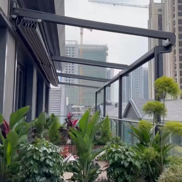 Quality Waterproof Retractable Awning with Aluminum Frame Polyester Sail-Outdoor Patio Canopy 6m Projection Customizable Dimensions for sale