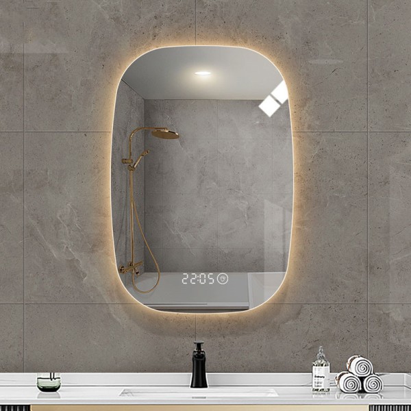 Quality Customized Touch Sensor Bathroom Mirror Wall Mounted Oval Backlit Bathroom for sale
